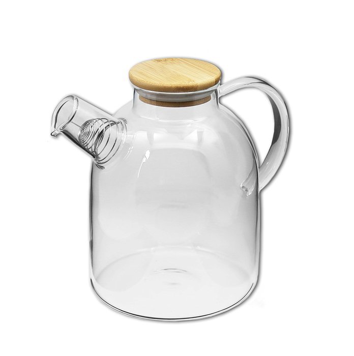 Hiware 60 Oz Glass Water Pitcher with Natural Bamboo Wood Lid, Large ...