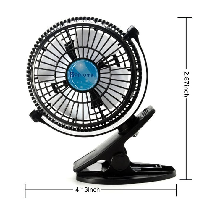 Bomwill 5-inch Clip-on Fan USB 360 Degree Tilt Adjustable Electric ...