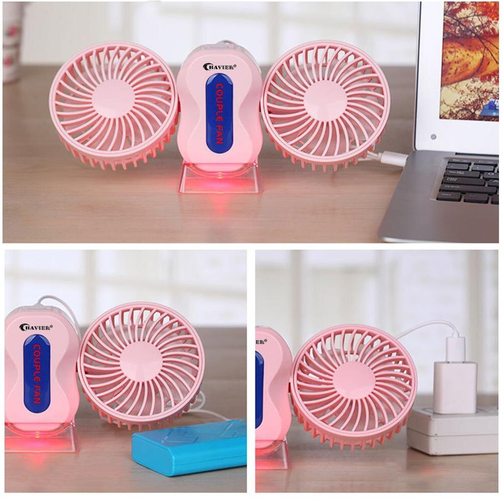 USB Mini Fan,BAVIER® Couples mini fan,Sound-free design Desktop Fan ...