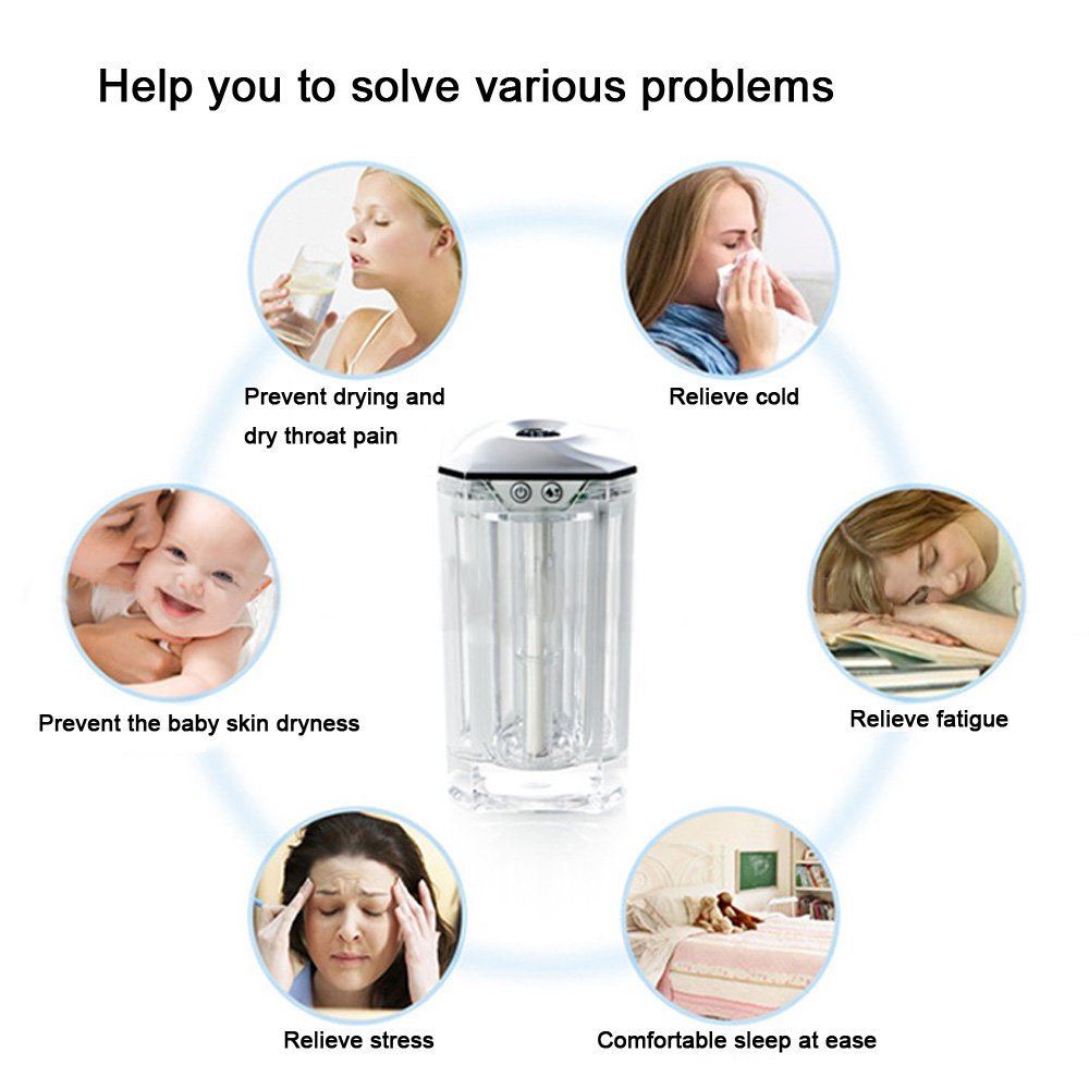 Ultrasonic USB air /Mist Humidifier,Crystal multi-light Humidifier ...