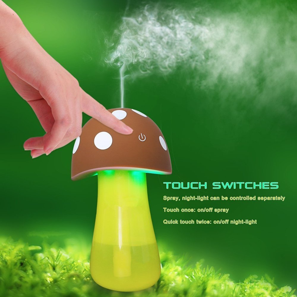 Life Taste Portable Ultrasonic Cool Mist Humidifier Mushroom Humidifier ...
