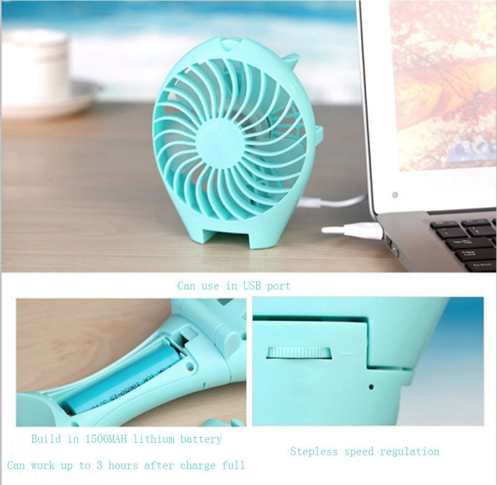 Jhua Portable Mini Hand-held Cooling Fan Battery USB Rechargeable ...