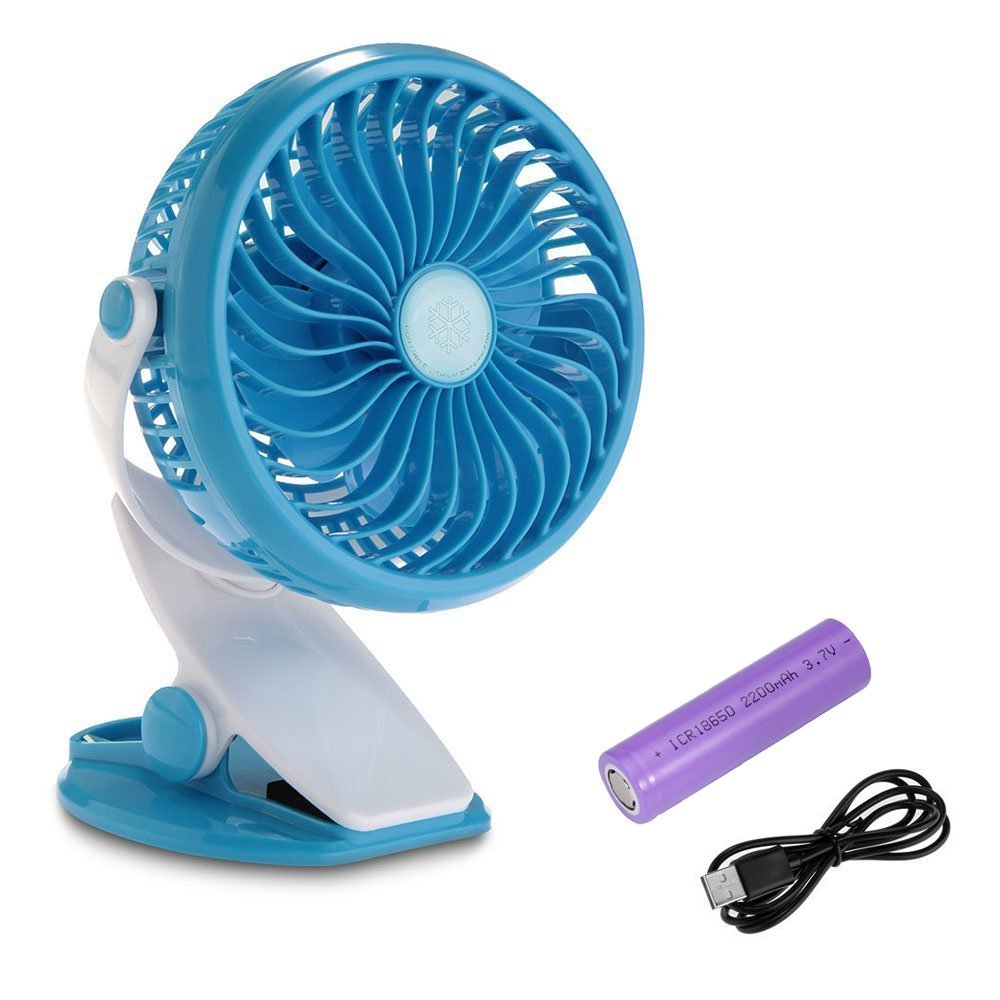 Mini Cooling Clip Fan 360 Degree Rotation USB or 18650 Battery ...