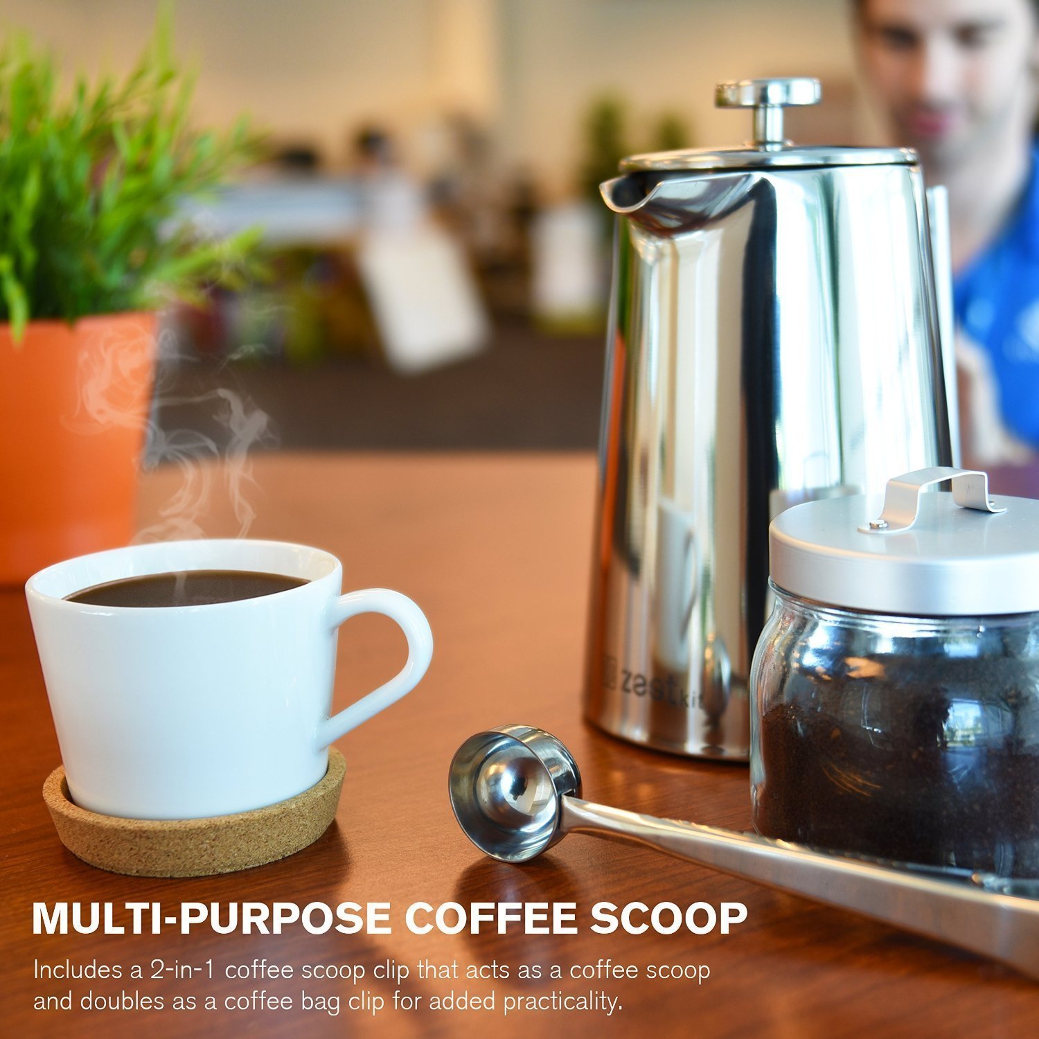 Zestkit French Press Double 18/10 Stainless Steel Wall with #170 mesh ...