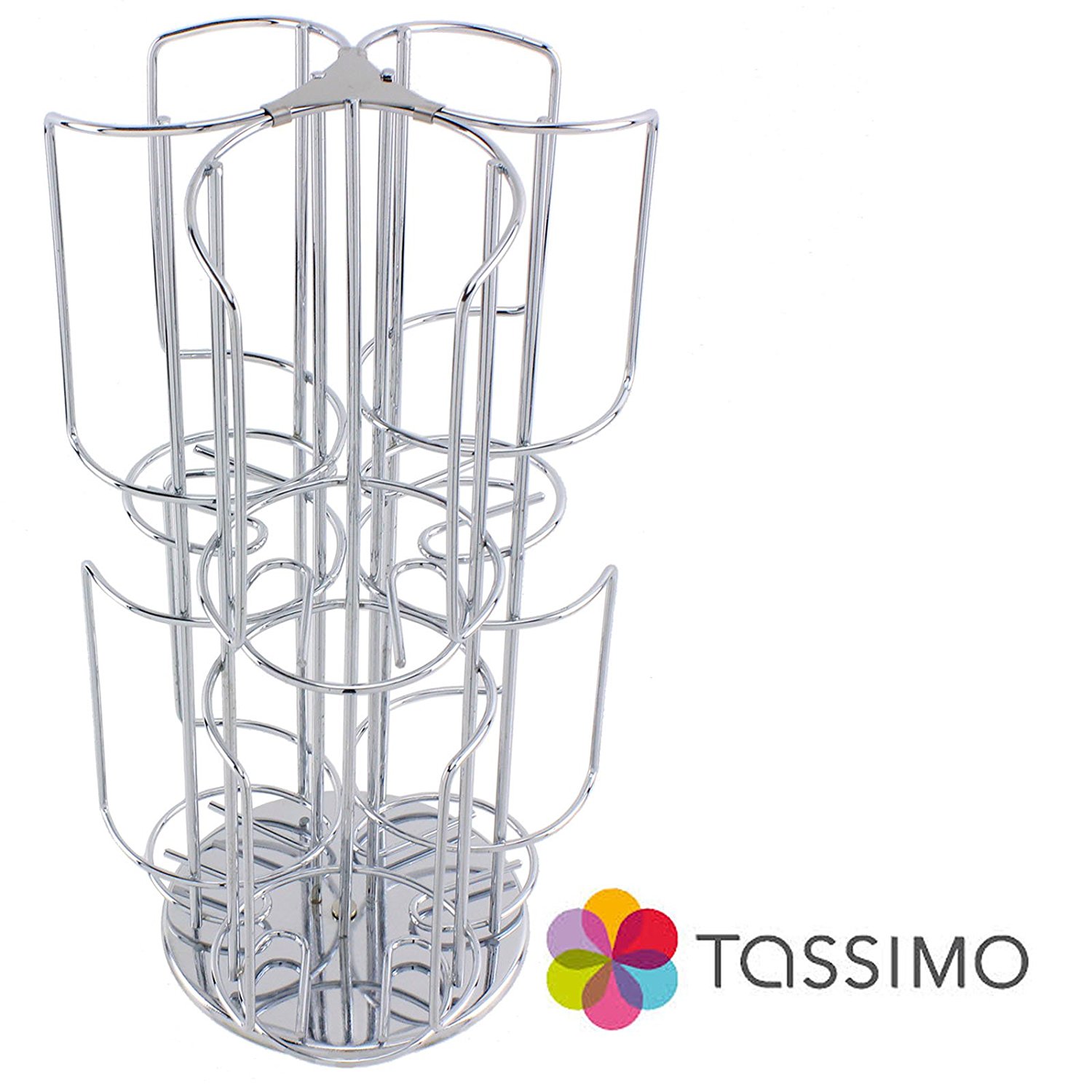 Tassimo Bosch 48 T Disc Capsule Holder - 2 Tier Chrome Refil Tower (Non ...