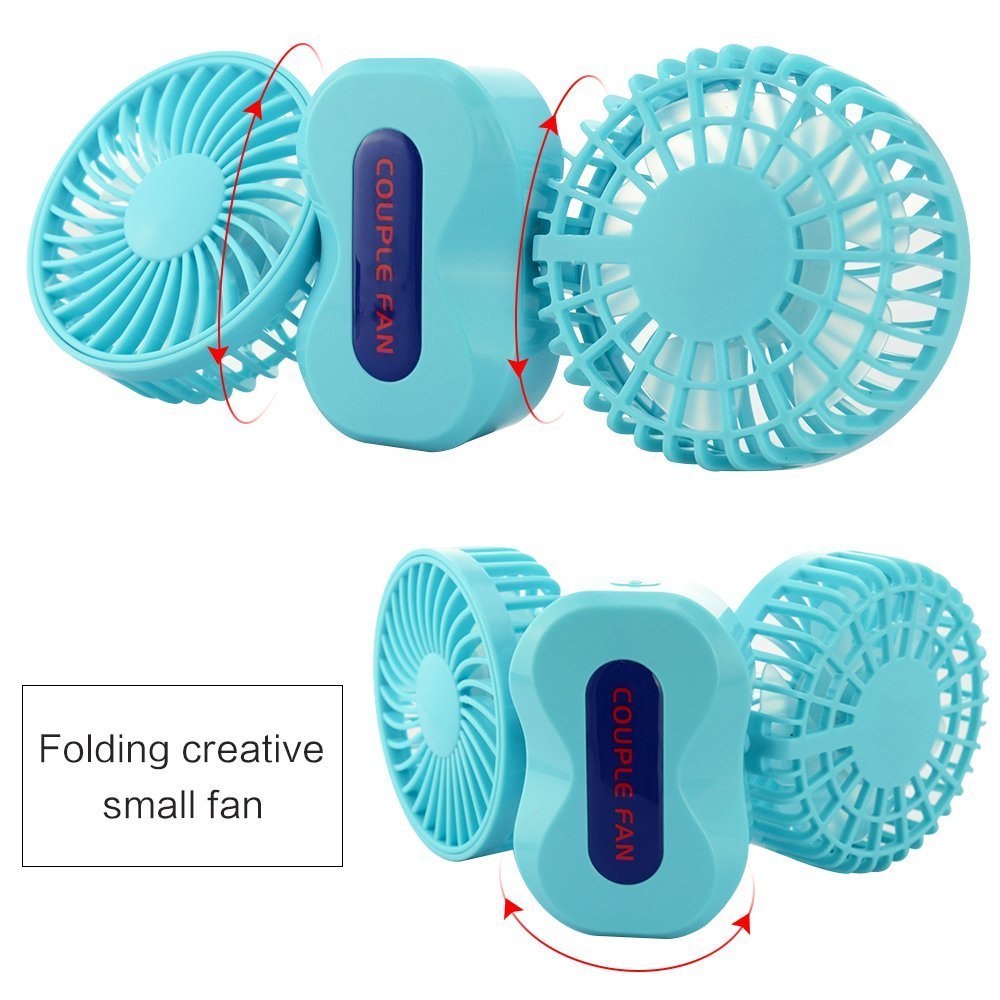 Intsun 360 Degree Rotation Mini Handheld Portable Couples Fan,Quiet ...