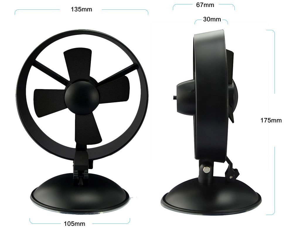 Welltop Flexible USB Desk Mini Fan With Sucker EVA Blades Electric ...