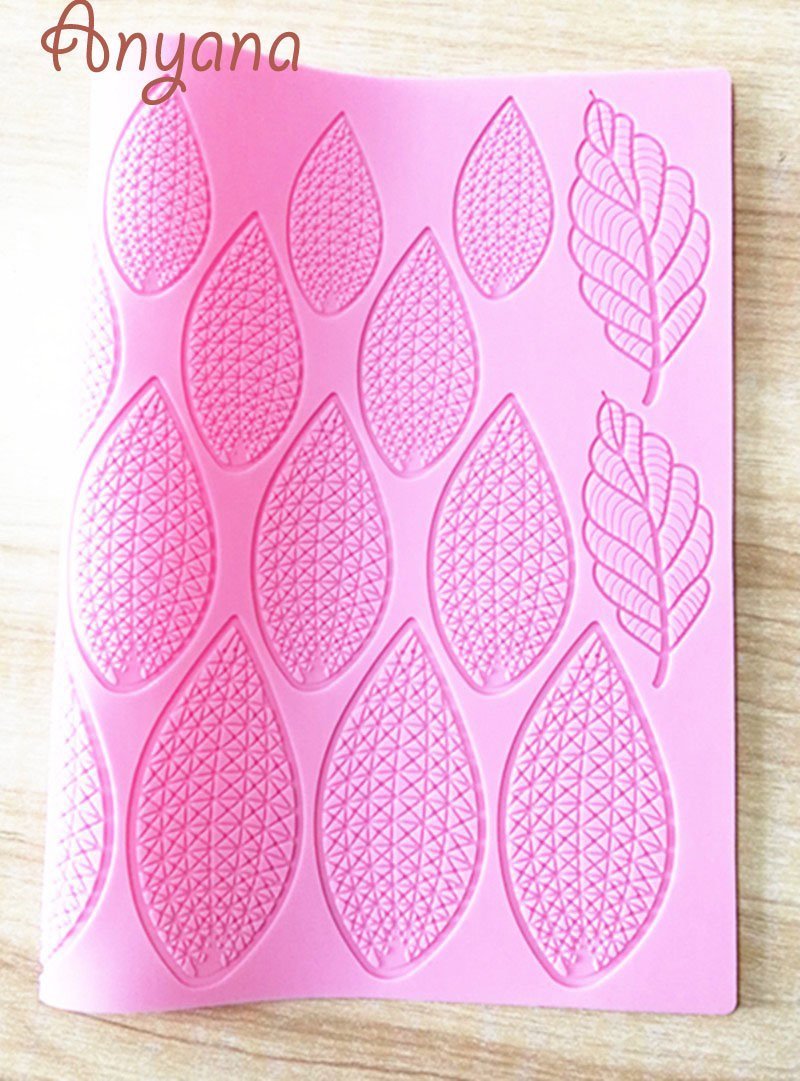 Anyana Giant Sugar Lace Mat Flower Leaf Fondant Cake SIlicone Mould ...