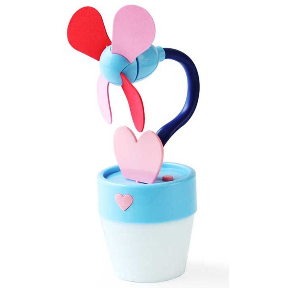 LIWUYOU Summer Flower Pot Night Light USB Mini Small Fan Rechargeable ...