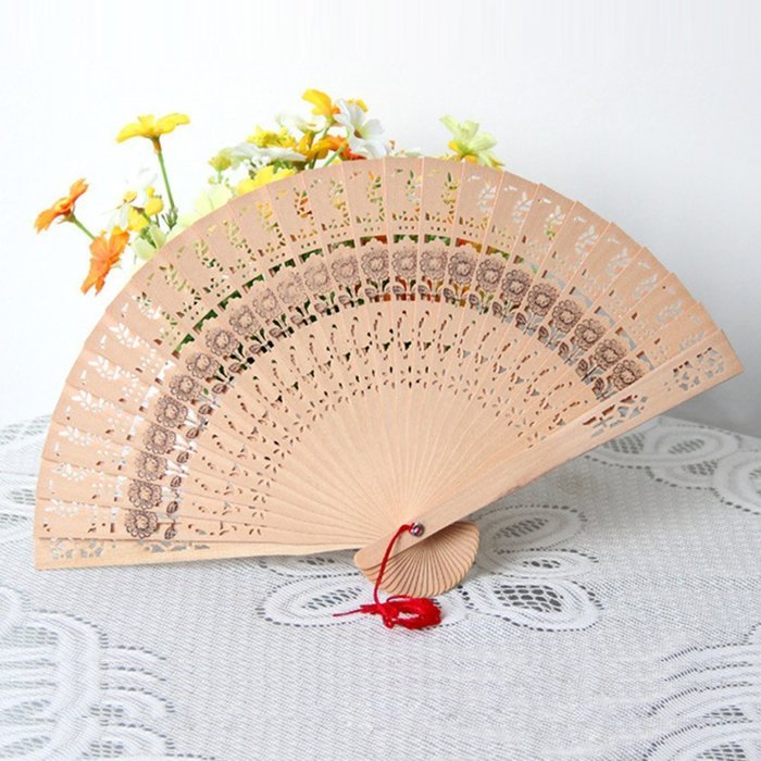 Weixinbuy Vintage Folding Bamboo Original Wooden Carved Hand Fan ...
