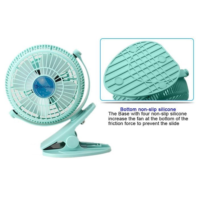 Bomwill 5-inch Clip-on Fan USB 360 Degree Tilt Adjustable Electric ...