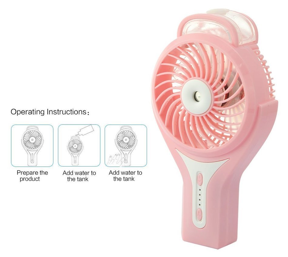 Topwell Handheld Mini Usb Misting Fan Water Spray Fan Rechargeable