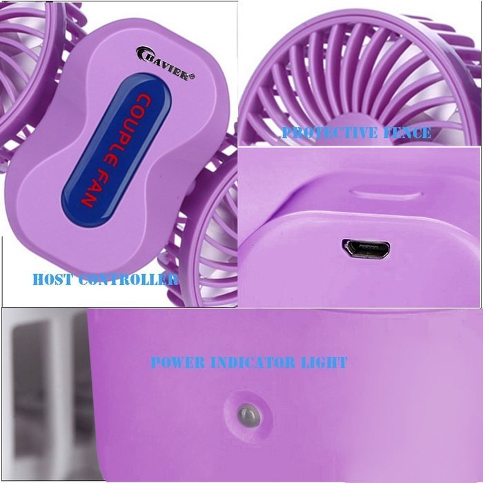 USB Mini Fan,BAVIER® Couples mini fan,Sound-free design Desktop Fan ...