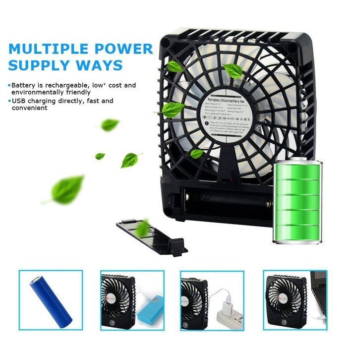 Momoday® Mini Handheld Square Electrical Portable Rechargeable Fan 3 ...