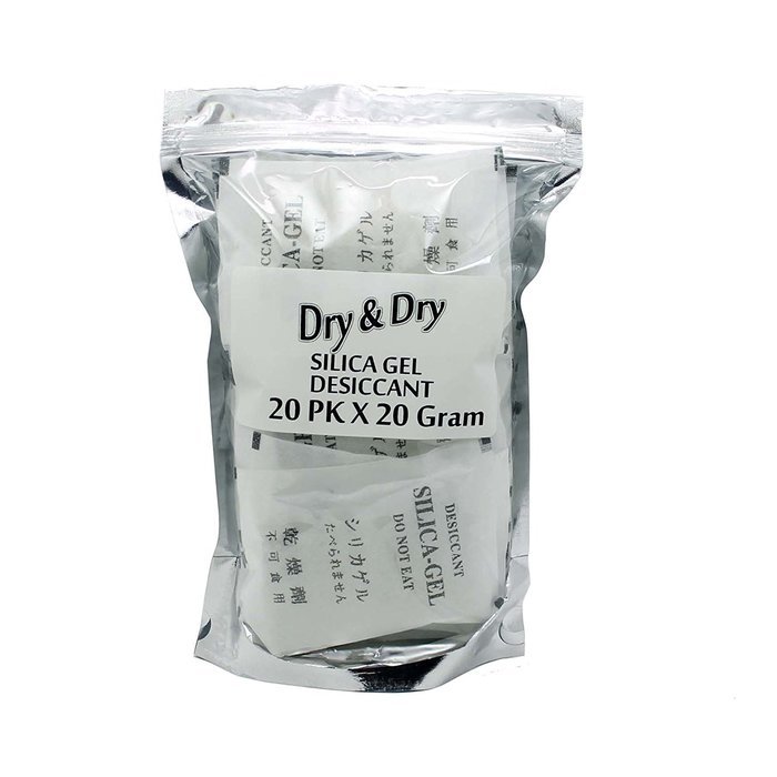 30gm Pack of 20 "Dry&Dry" Silica Gel Packets Desiccant Dehumidifier N8 ...