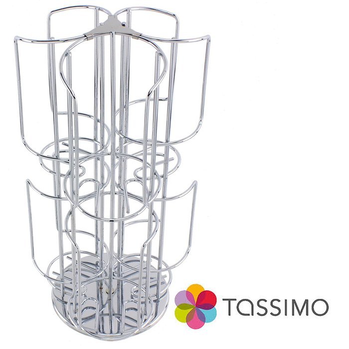 Tassimo Bosch 48 T Disc Capsule Holder - 2 Tier Chrome Refil Tower (Non ...