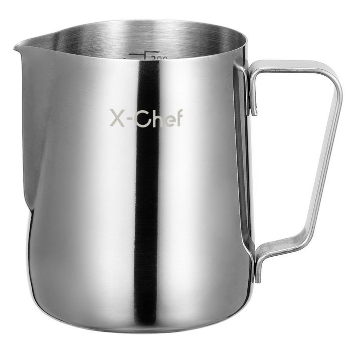 Frothing Pitcher, X-Chef Stainless Steel Milk Pitcher Latte Art Jug 10 ...