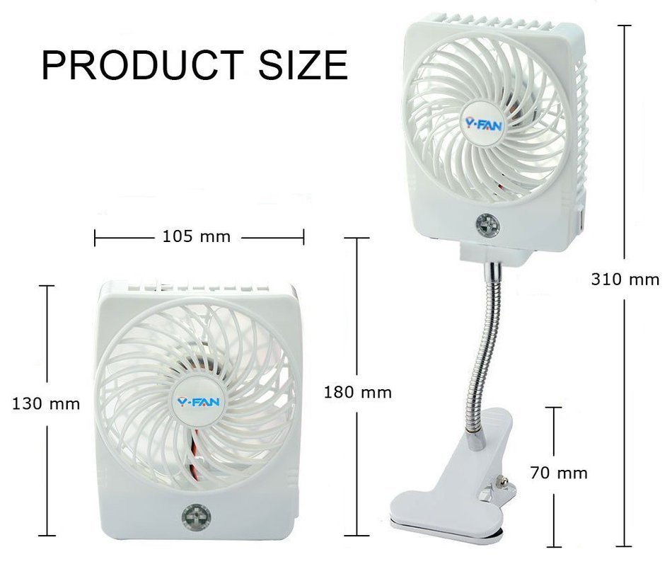 Momoday® Mini Handheld Square Electrical Portable Rechargeable Fan 3 ...