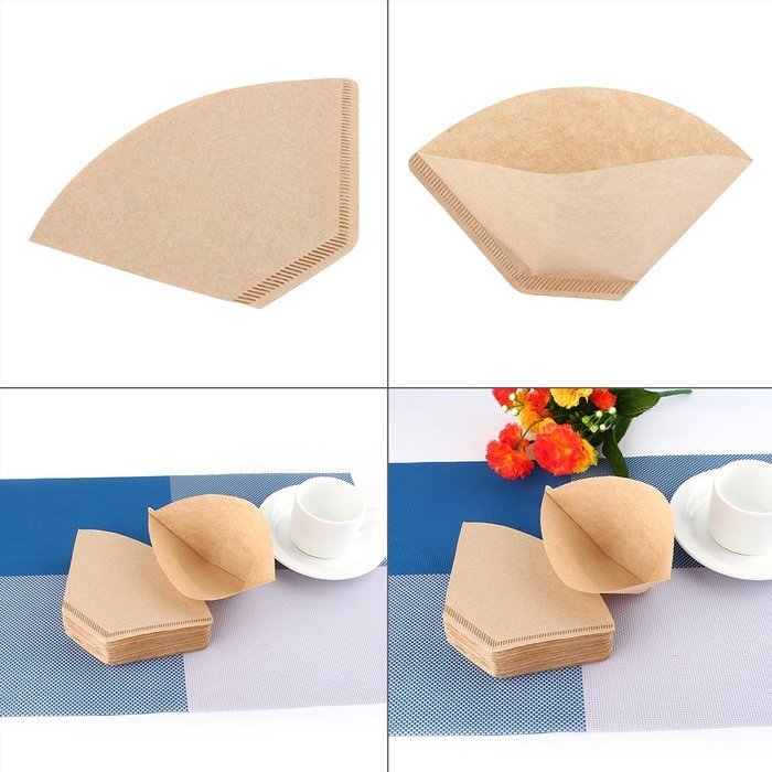Unbleached Coffee Filter Papers Cones Cups Brewer Espresso Strainer ...