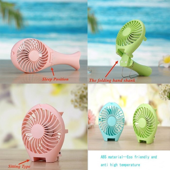 BearsFire® Mermaid Fan Portable Battery Fan USB Mini Foldable Personal ...