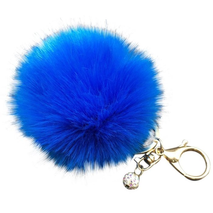 AutumnFall® Fluffy Faux Rabbit Fur Ball Charm Car Keychain Handbag Key ...