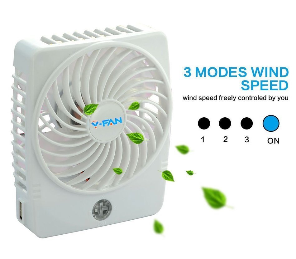 Momoday® Mini Handheld Square Electrical Portable Rechargeable Fan 3 ...