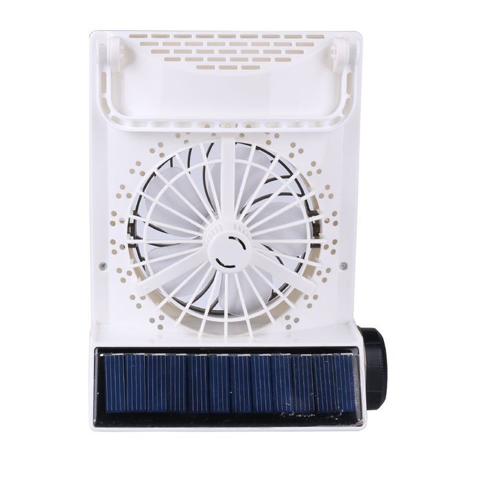 Combo Fan with LED Lantern Light & Rechargeable Flashlight Solar Or Ac ...