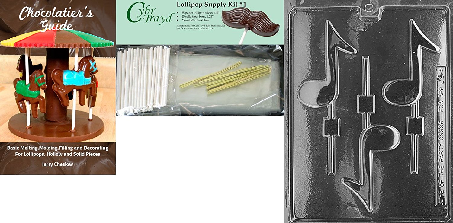 Cybrtrayd J005 Musical Note Lolly Chocolate Candy Mold with Exclusive ...