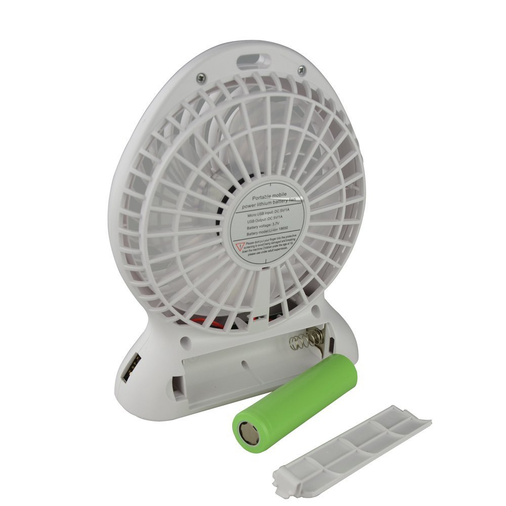 Baaaq Mini USB 3 Speeds Rechargeable Portable Table Fan with Emergency ...