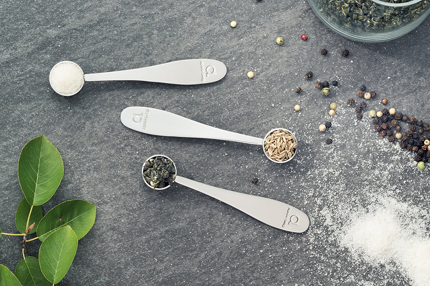 Tea Scoop (Set of 3) - Premium Stainless Steel Measuring Spoons for ...