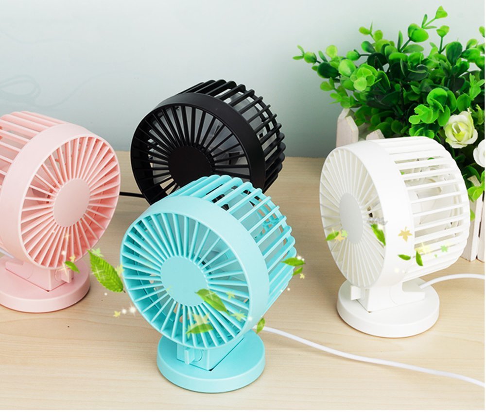 Double-vane, 2-Speed, Portable Mini USB Desk Fan Ultra-quiet Adjustable ...