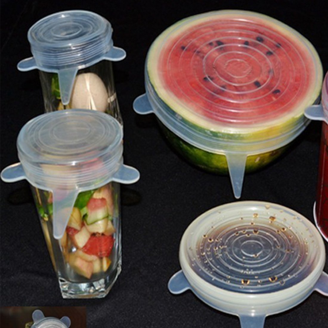 6pcs Universal Silicone Suction Lid-bowl Pan Cooking Pot Lid-silicon ...