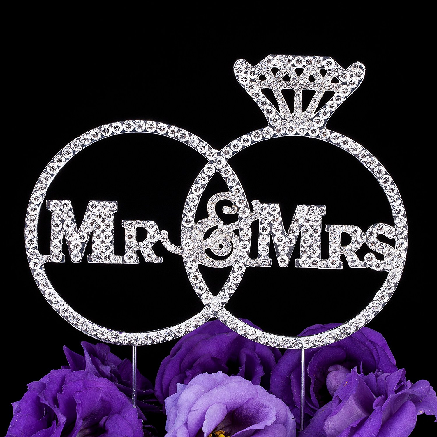 LOVENJOY with Gift Box Mr Mrs Diamond Ring Crystal Rhinestone Wedding ...