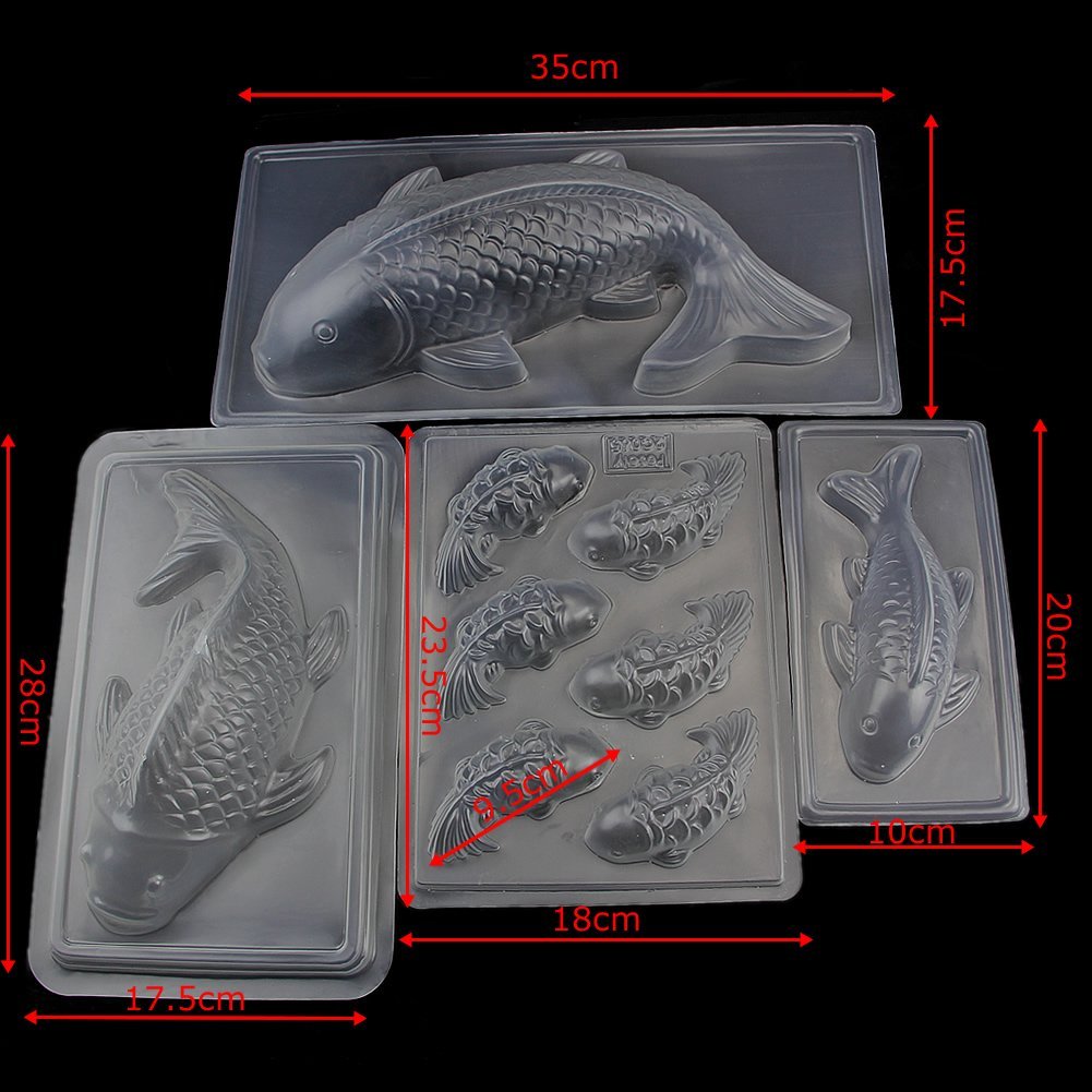 HeroNeo® DIY 3D Koi Fish Plastic Cake Chocolate Mould Jelly Handmade ...