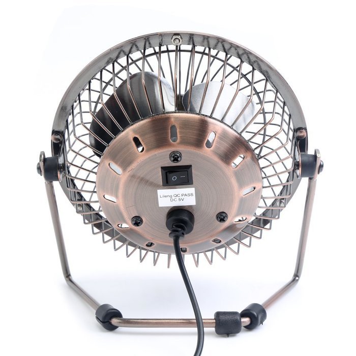 Honeyall Adjustable USB Desk Fan - Metal Archaistic Fan - Mute Personal ...