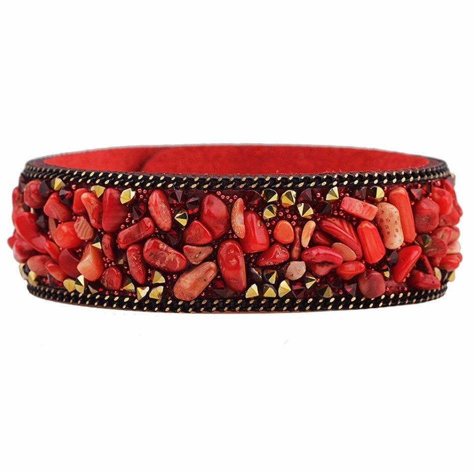 Gaobei Handmade Punk Style Womens Bangle Natural Crystals Stones and ...