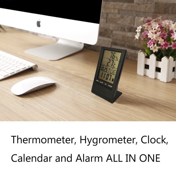 Laiyin Indoor Digital Humidity Meter Hygrometer Thermometer with Large ...