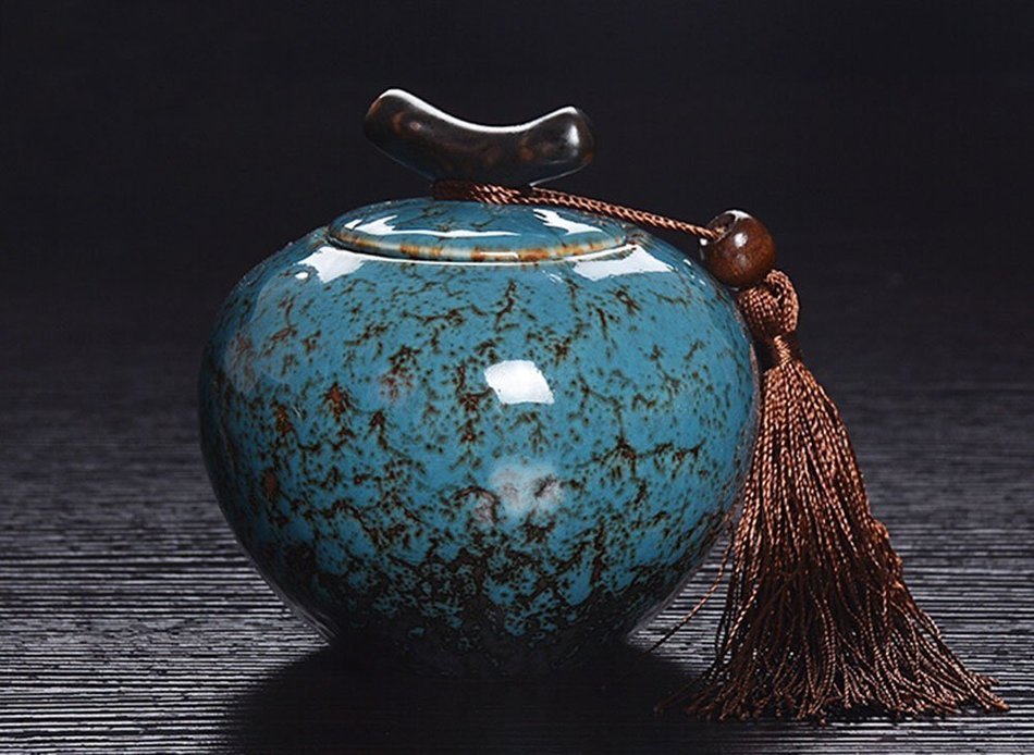 XDOBO Retro Ceramic Tea Tin Seal Pot Tea Storage Canister Food Storage ...