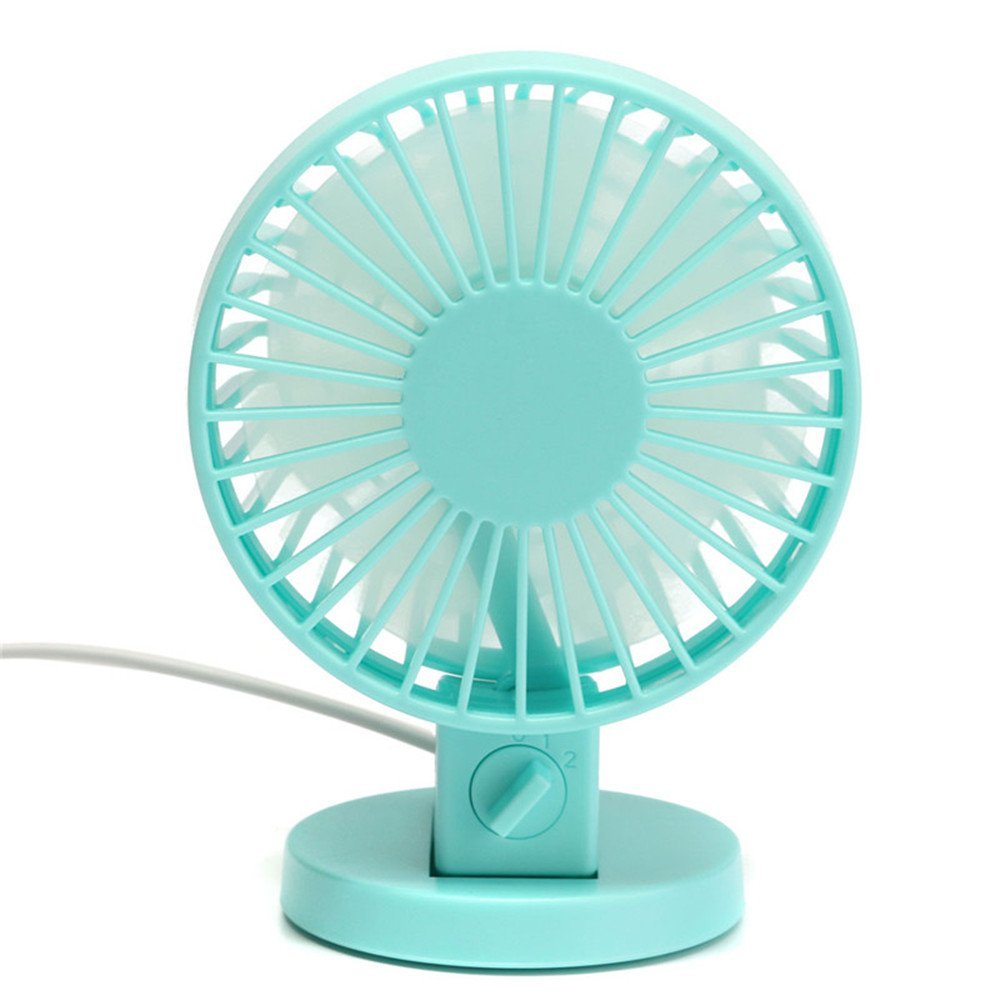 Double-vane, 2-Speed, Portable Mini USB Desk Fan Ultra-quiet Adjustable ...