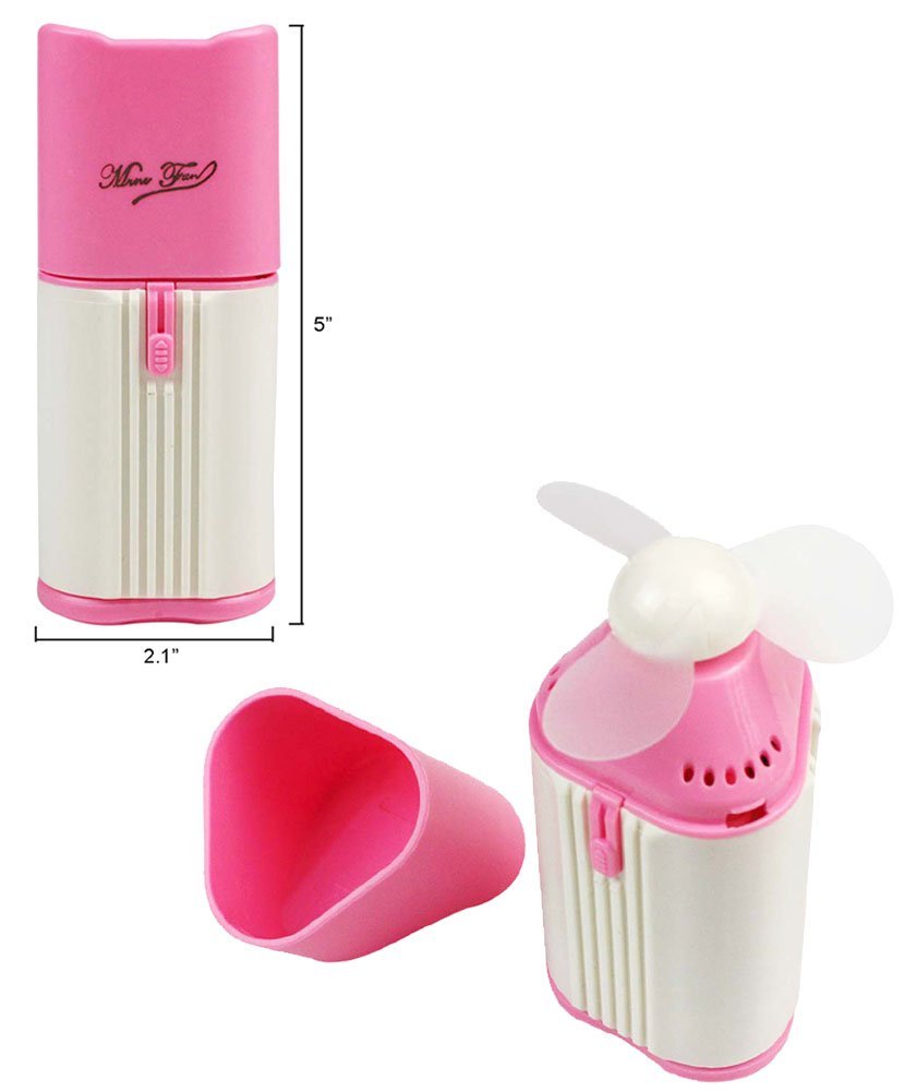 JAVOedge Pink Hands Free USB Portable Compact Fan with Angled Stand for ...