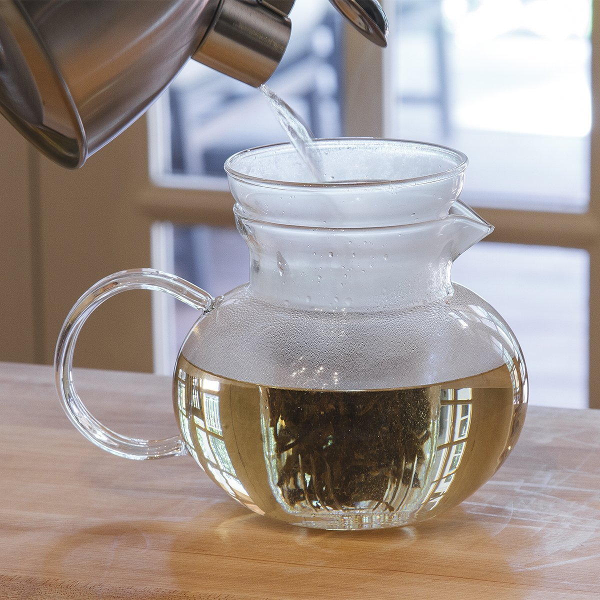 Primula Blossom Glass Teapot – Wide Mouthed Borosilicate Glass – 40 oz ...