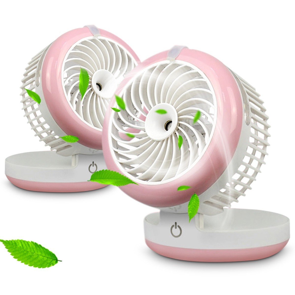 KING DO WAY 4 Mode Table Fans Portable Desktop Rechargeable USB Mini Desk Fans - Misting Cooling ...