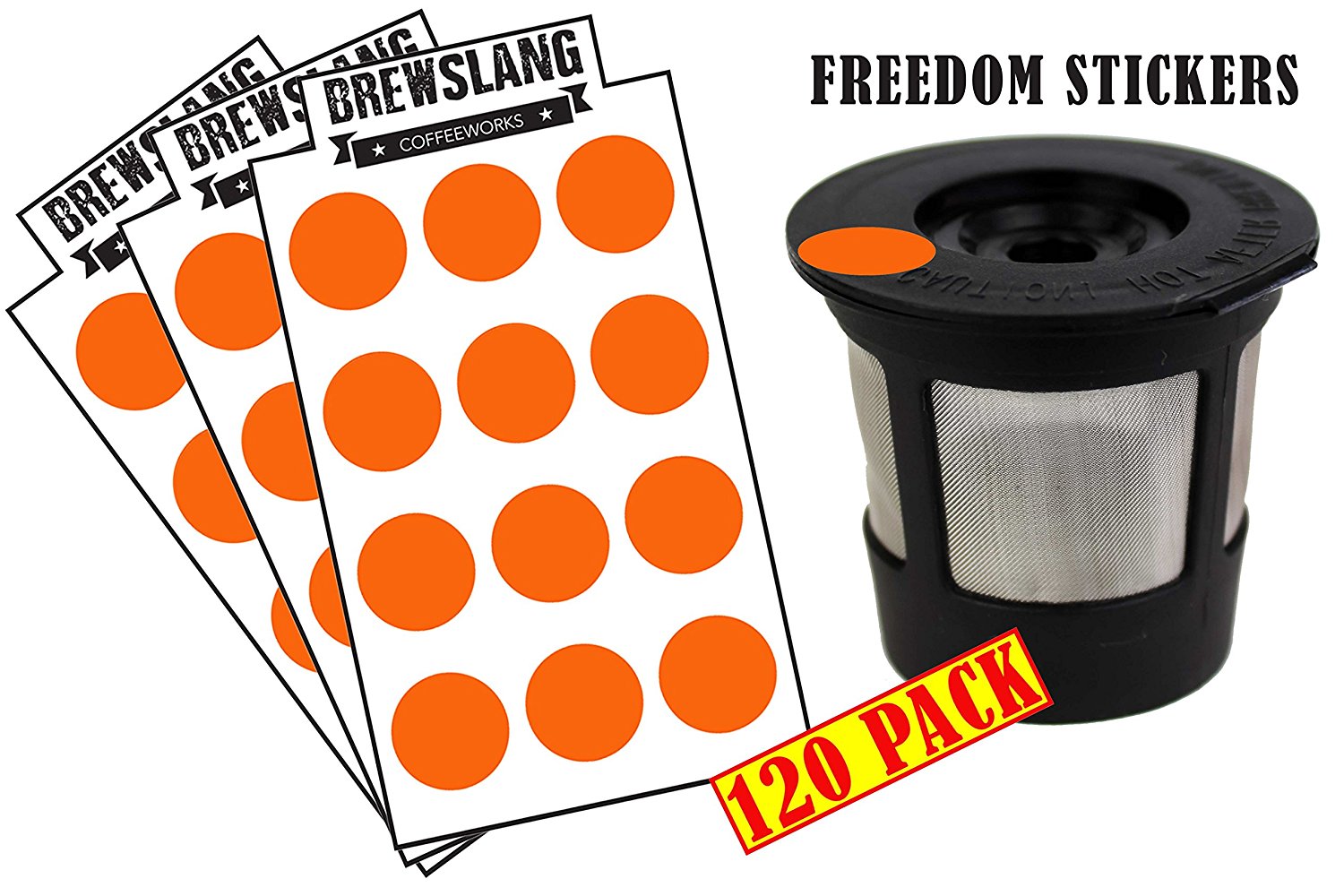 K-cup 2.0 Freedom Stickers for Keurig 2.0 Single Brewers - 120 Pack by ...