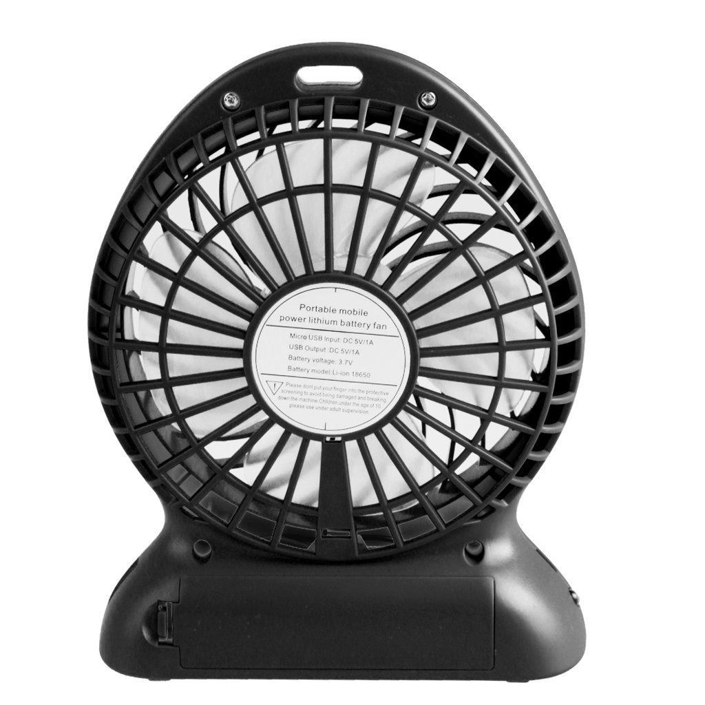 Mini Fan 3 Speed Modes with Rechargeable Lithium 18650 Battery Portable ...