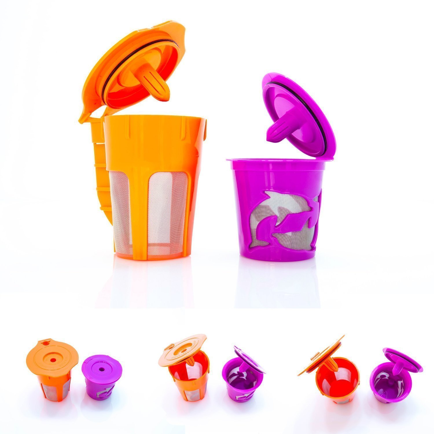 2 Reusable K Carafe and 2 Reusable K Cup - STYDDI Stainless Steel Micro ...