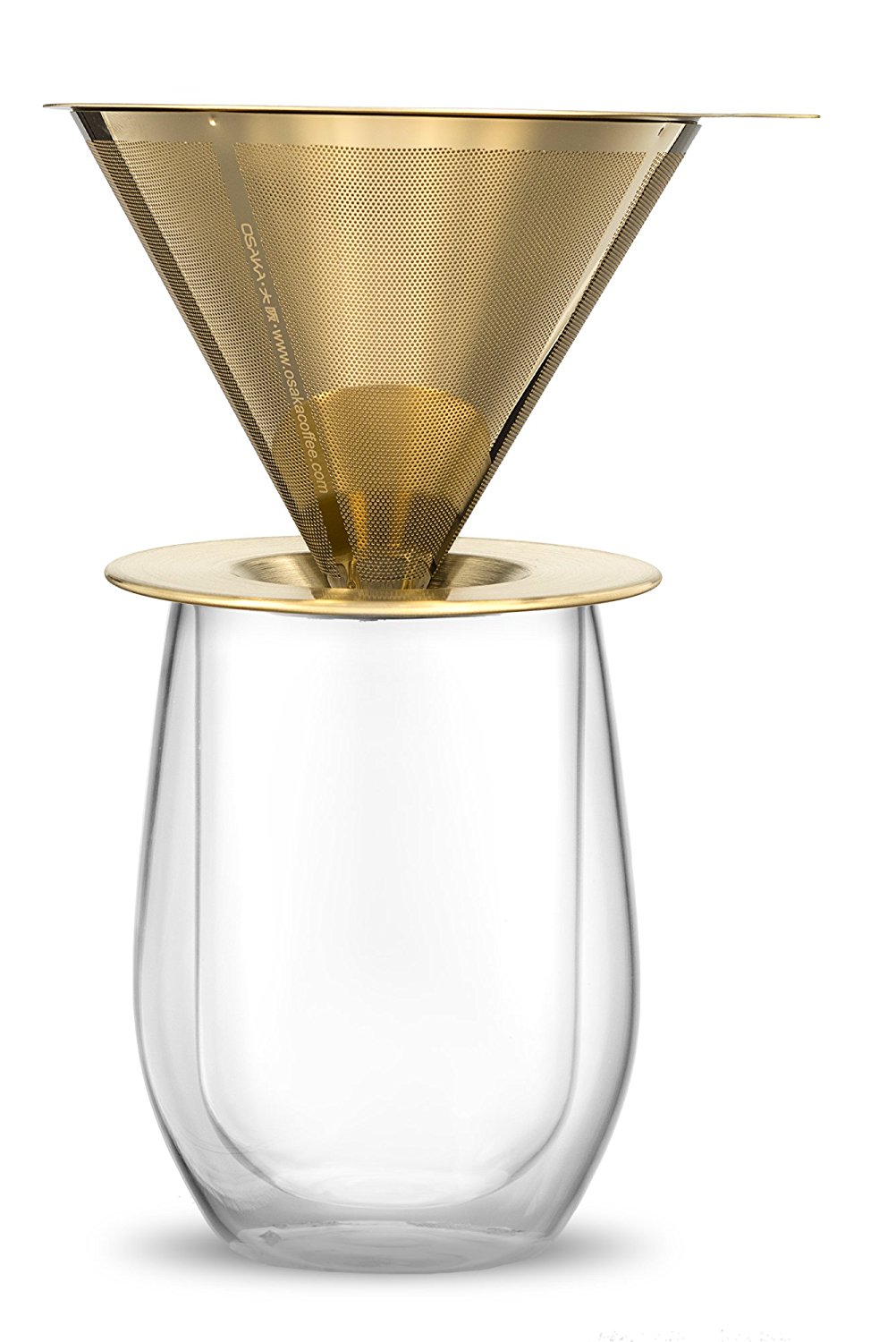 Osaka Titanium Coated Pour Over Cone Dripper, Reusable Stainless Steel ...