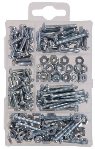 The Hillman Group 591518 Small Machine Screws with Nuts Assortment, 195 ...