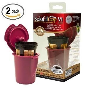 Solofill V1 GOLD CUP 24K Plated Refillable Filter Cup for Coffee Pod (2 ...