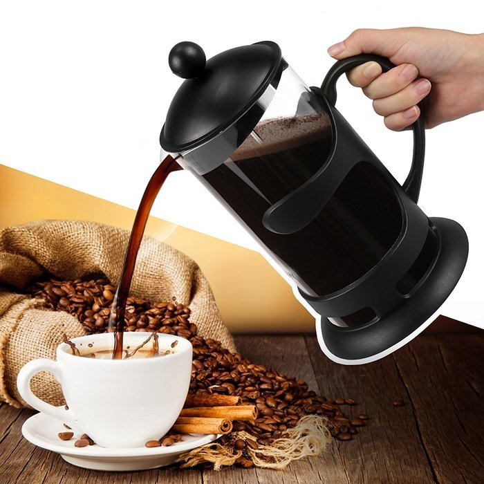 Homdox French Press Glass and PP Plastic Coffee Maker, 8 Coffee Cups (1 ...