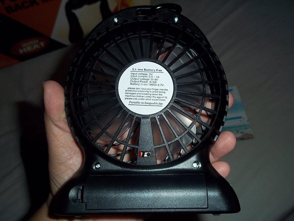 Mini Fan 3 Speed Modes with Rechargeable Lithium 18650 Battery Portable ...